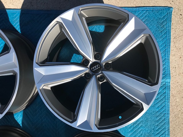For Sale: Audi OEM 20" 5-arm-peak design Bi-color matte Titanium wheels