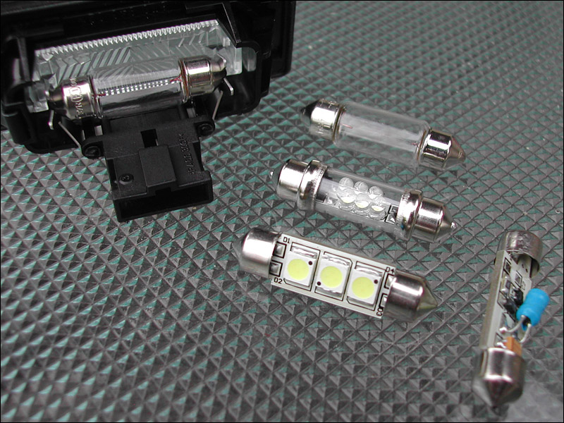 Tested out a few new LED bulbs in the rear license plate area