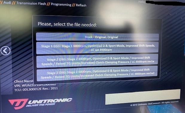 Unitronic stage 2 TCU tune for 2020 RS3 - Issues