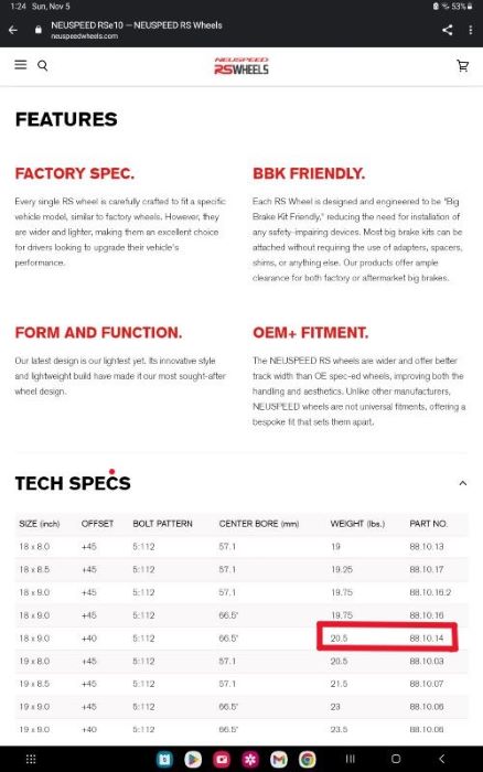 For Sale: bnib 18x9 Neuspeed rse10 silver in color